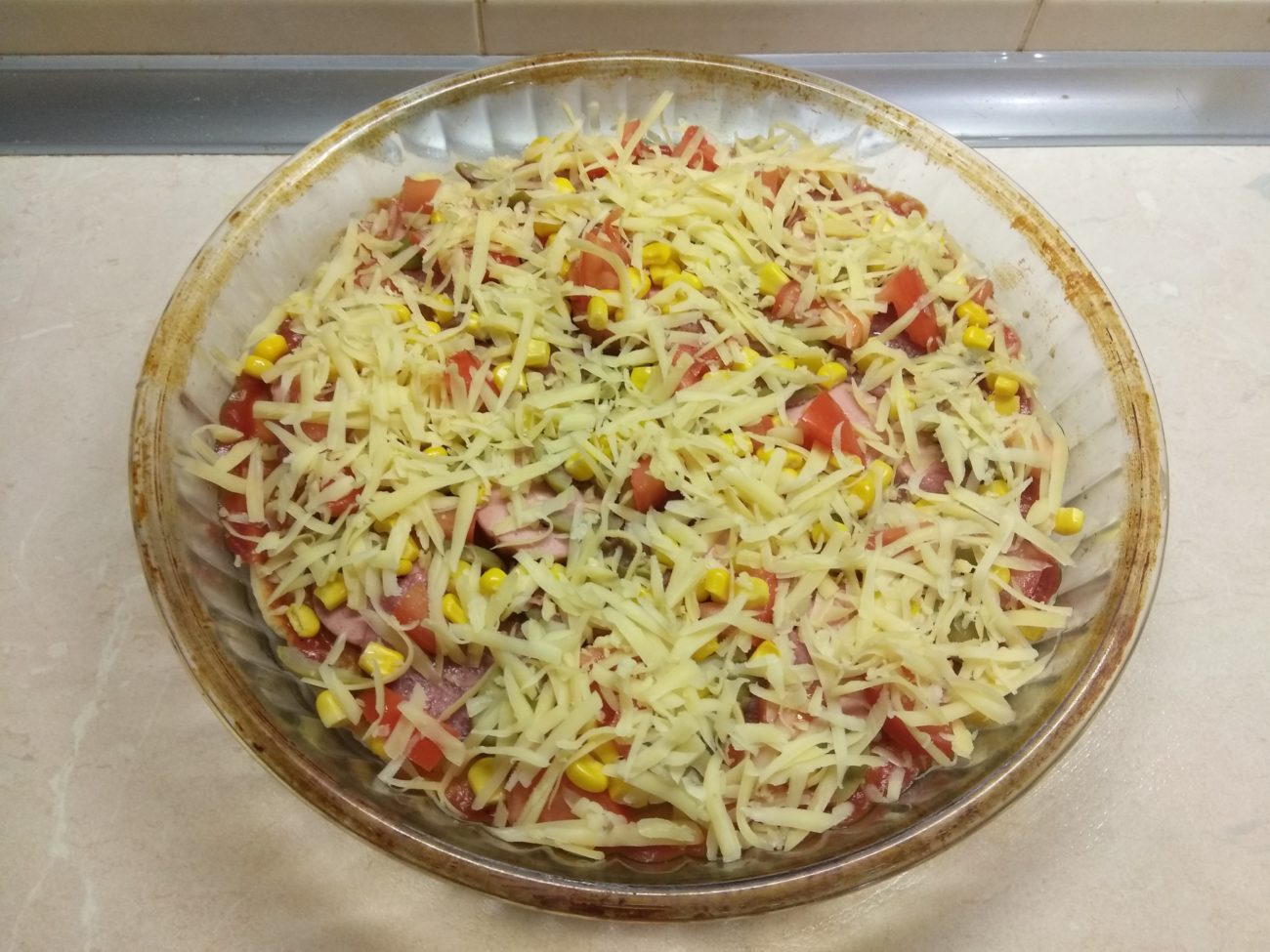 Пицца царская “Колбасное ассорти с оливками”